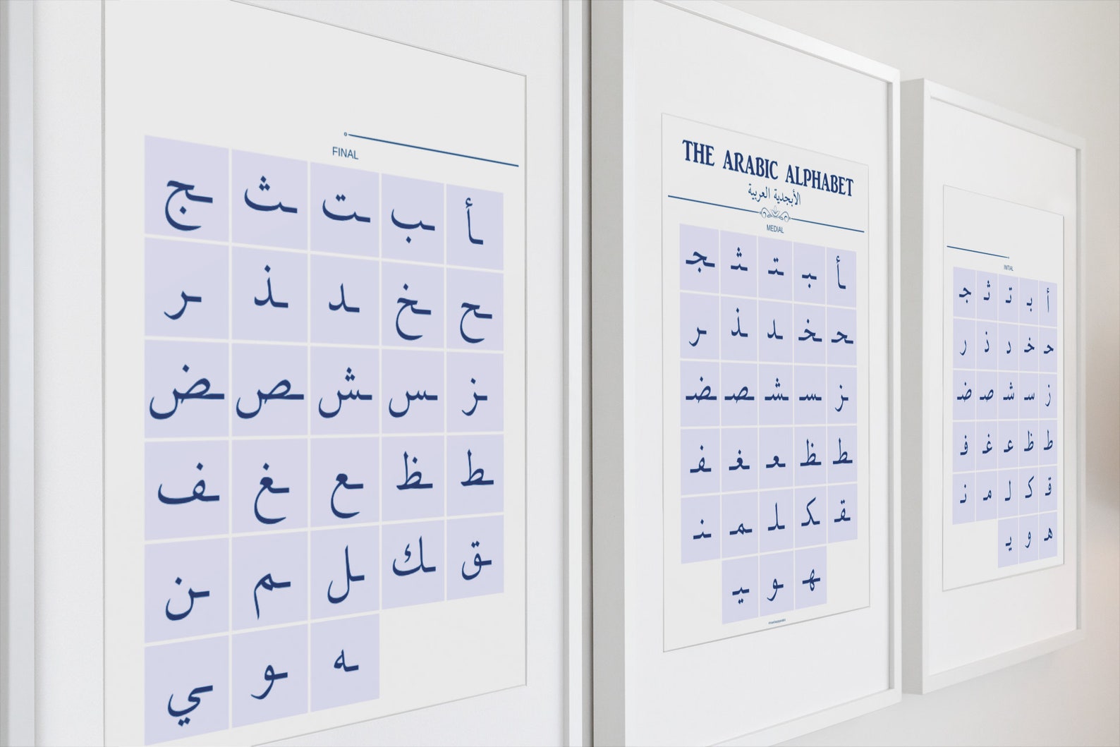Set of 3 Arabic Alphabet Prints | Educational Poster for Learning ...