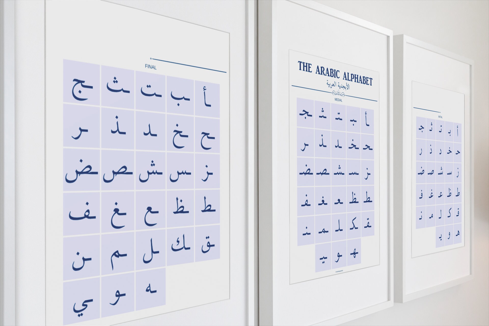 Set of 3 Arabic Alphabet Prints | Educational Poster for Learning ...