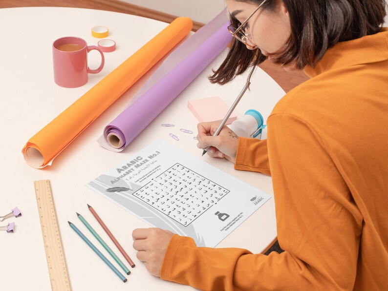 Arabic Alphabet Maze Worksheet | Printable Download for Learning ...