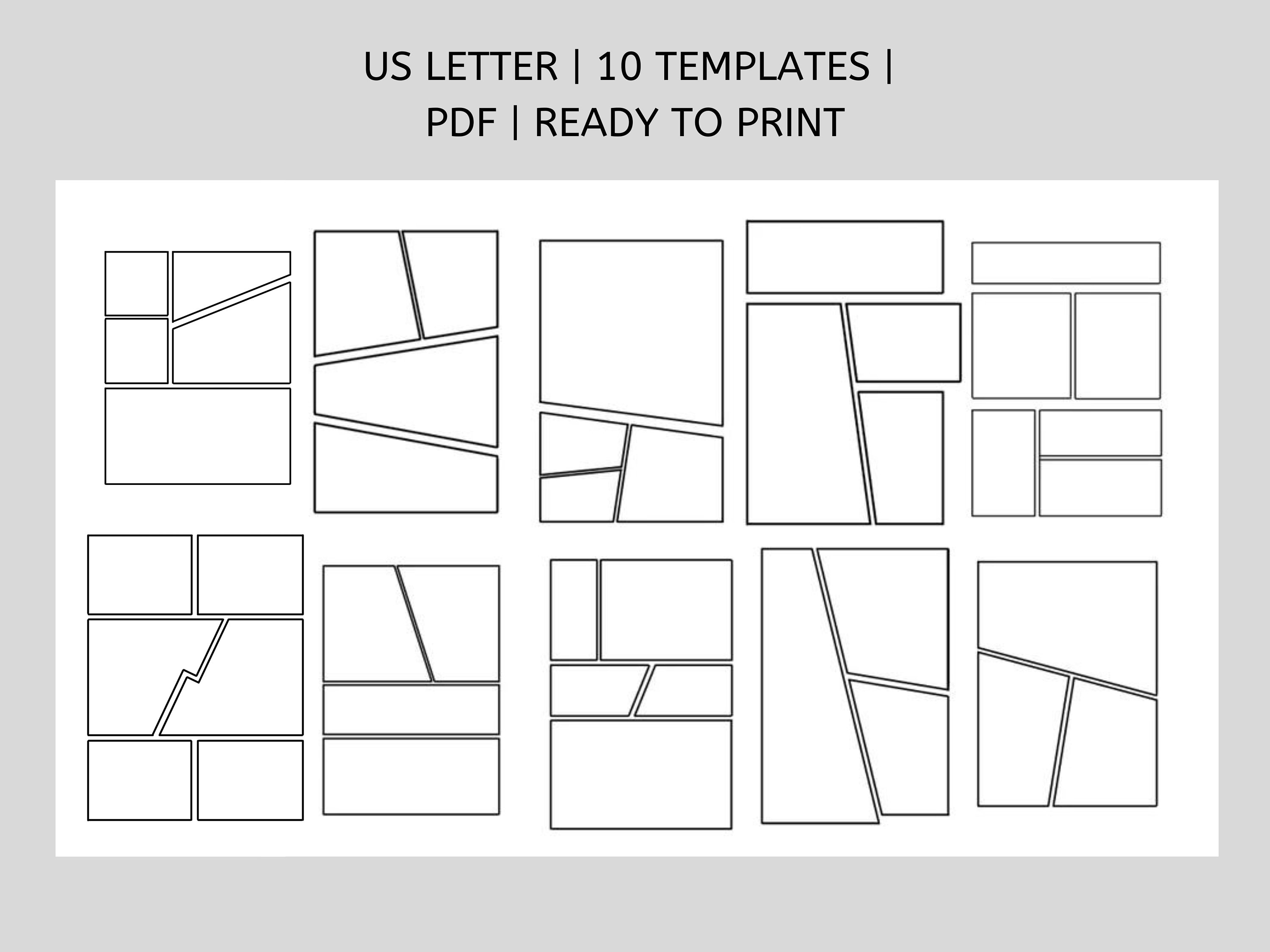 DIY Manga and Comic Book Templates - Set of 10 Blank Templates | US ...