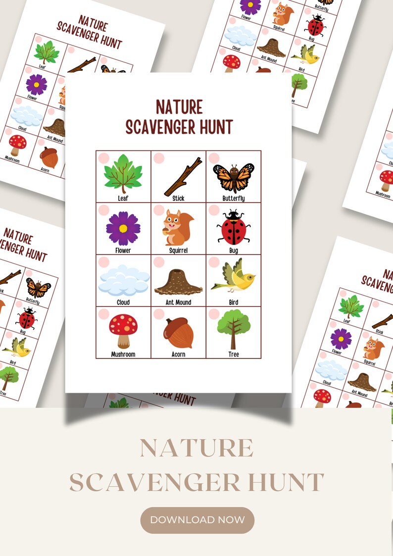 Nature Scavenger Hunt Printable - Summer Fun- Outdoor Adventure ...