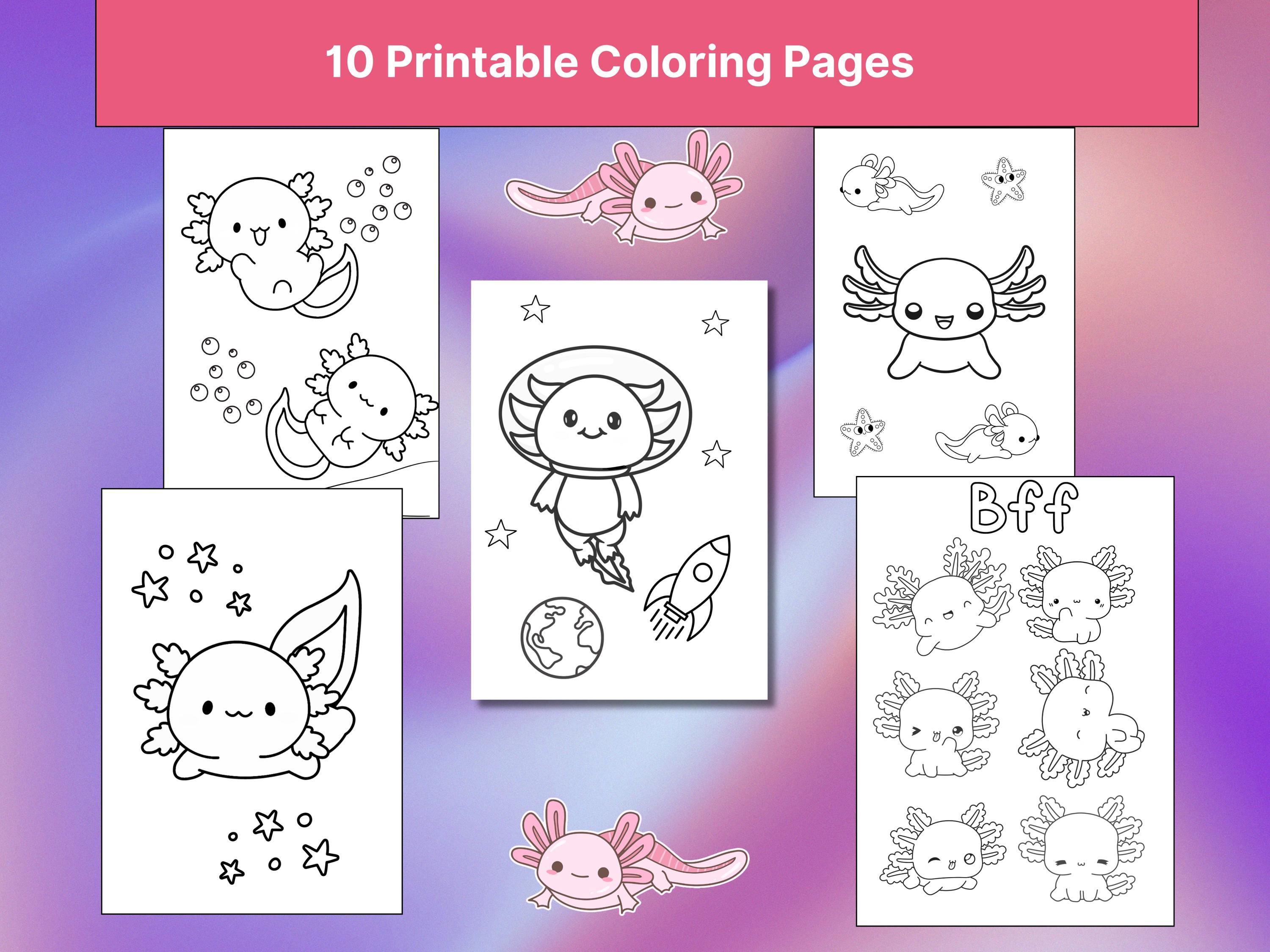 Axolotl Girl Coloring Pages