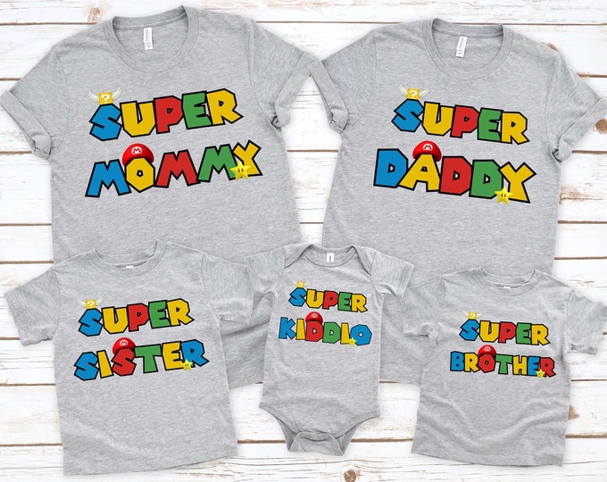 Super Family Shirt, Super Daddy and Super Mommy Shirt, Super Sister Shirt, Mothers Day Gift for ...