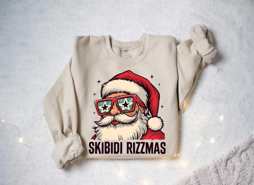 Skibidi Rizzmas Ugly Christmas Sweatshirt, Santa Claus Ugly Christmas ...