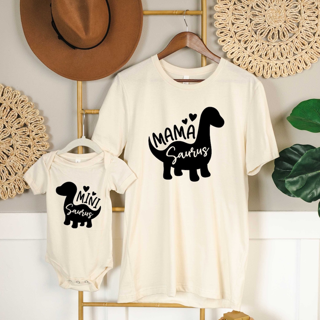 Mamasaurus and Minisaurus Shirt, Mama and Mini Tshirt, Funny Mothers ...