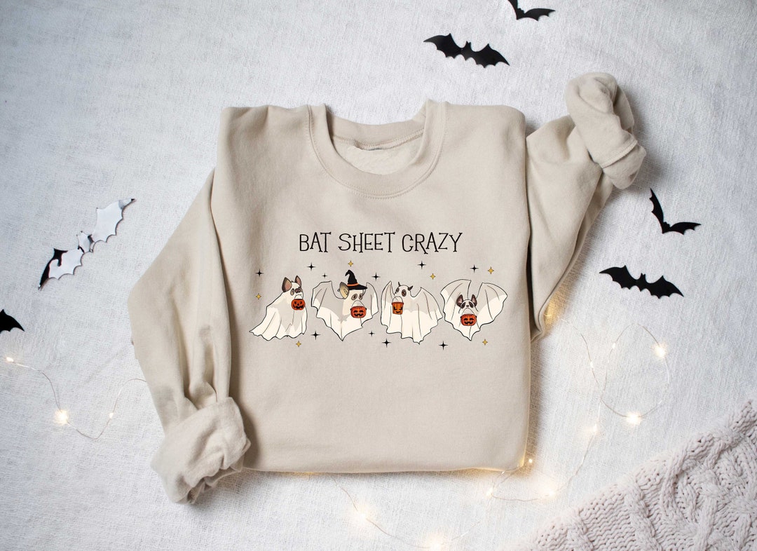 Bat Sheet Crazy Sweatshirt, Trick or Treat Shirt, Bat Shirt, Coquette ...