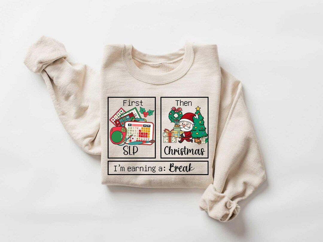 SLP Christmas Shirt, First SLP Then Christmas Shirt, Speech Therapist ...