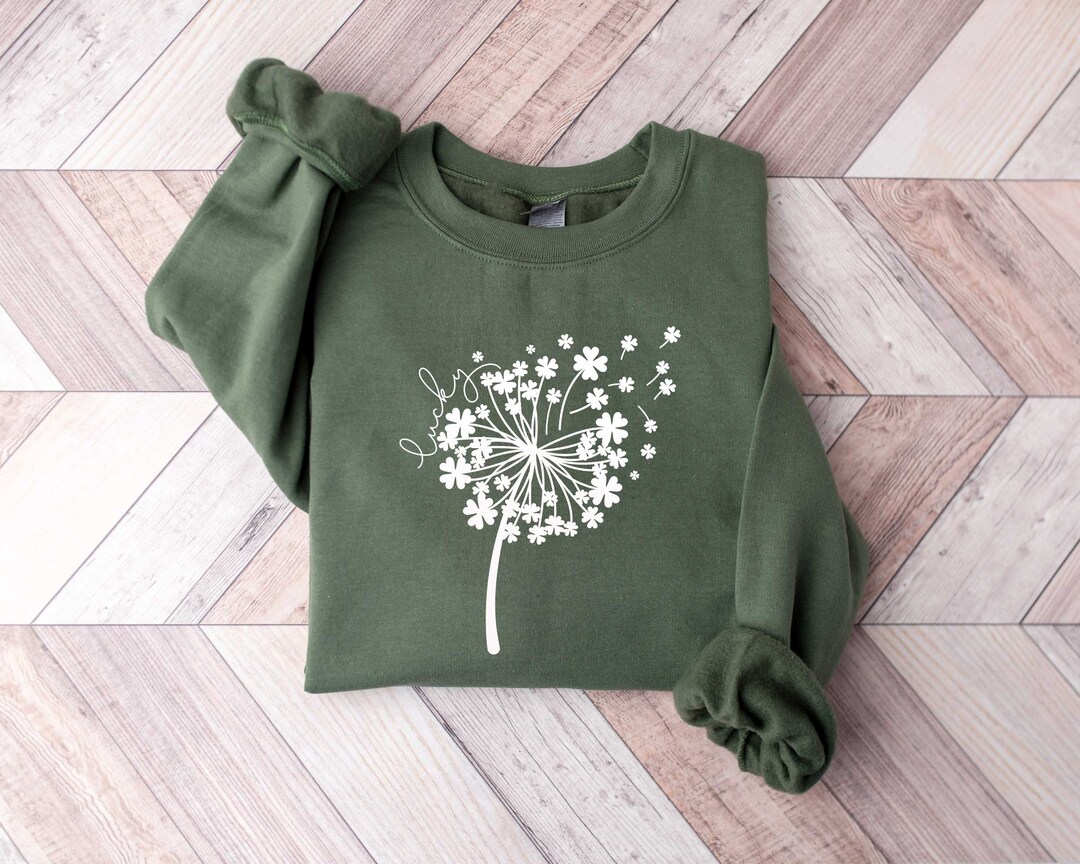 St Patricks Day Dandelion Sweater, Shamrock Sweatshirt, Patrick Day ...