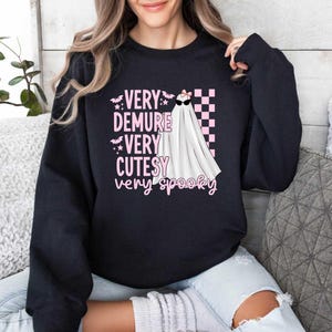 Very Demure Very Cutesy Very Spooky Sweatshirt, Women Autumn Sweater ...