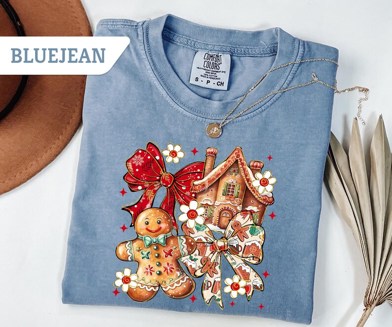 Comfort Colors®christmas Gingerbread Bow Sweatshirt, Gingerbread Woman ...
