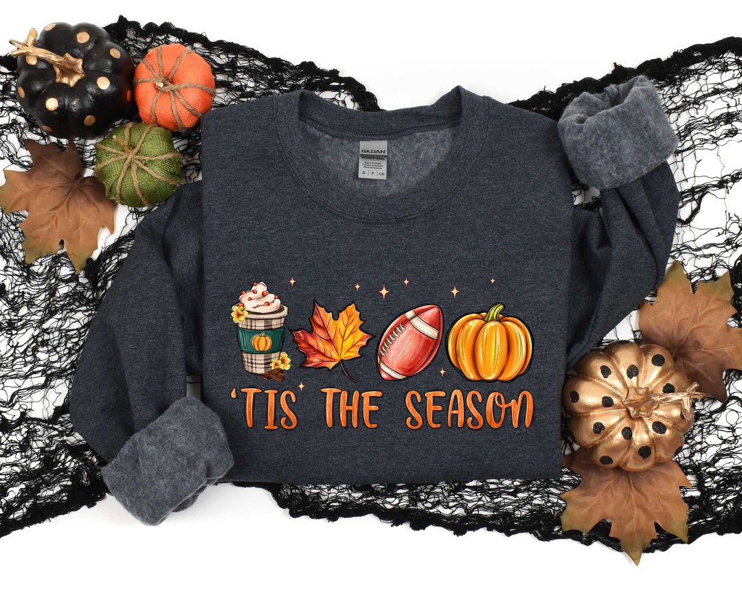 Tis Season, Coffee Lover Shirt, Fall Tshirt, Pumpkin and Football ...