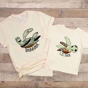 Duuude and Lil Dude Shirt, Turtle Daddy Shirt, Dad and Kid Matching ...