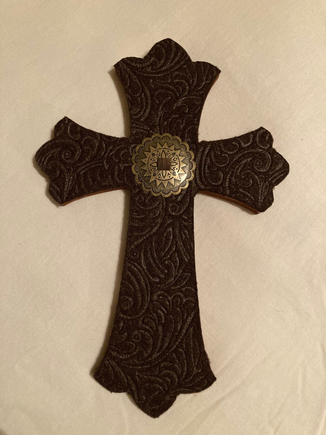Tooled Leather Look Cross - Etsy