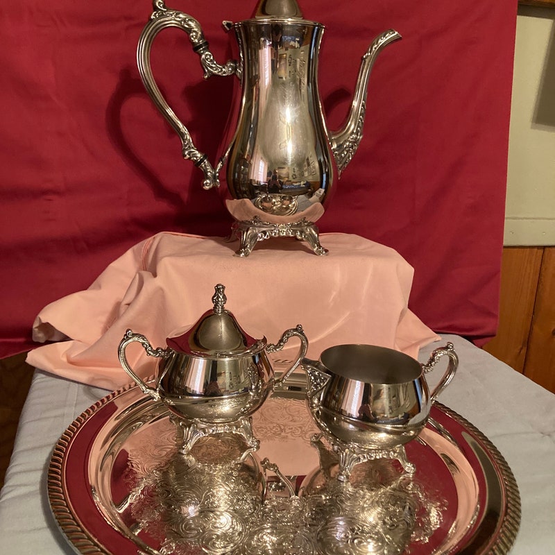 Painted Silver Tea Set - Etsy