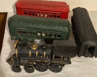Vintage Cast Iron Train Set, Vintage Pennsylvania Railroad 5 Piece ...