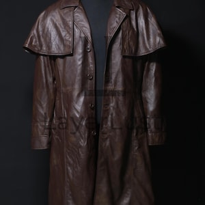 Bloodborne Hunter Cosplay Leather Coat, Distressed Long Trench Coat ...