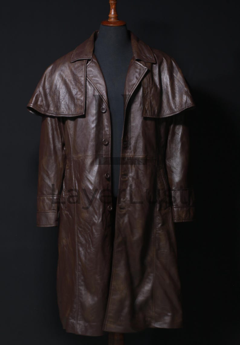 Bloodborne Hunter Cosplay Leather Coat, Distressed Long Trench Coat ...