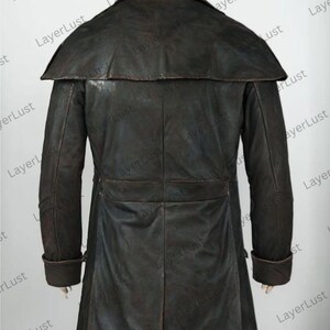 Bloodborne Hunter Cosplay Leather Coat, Distressed Long Trench Coat ...