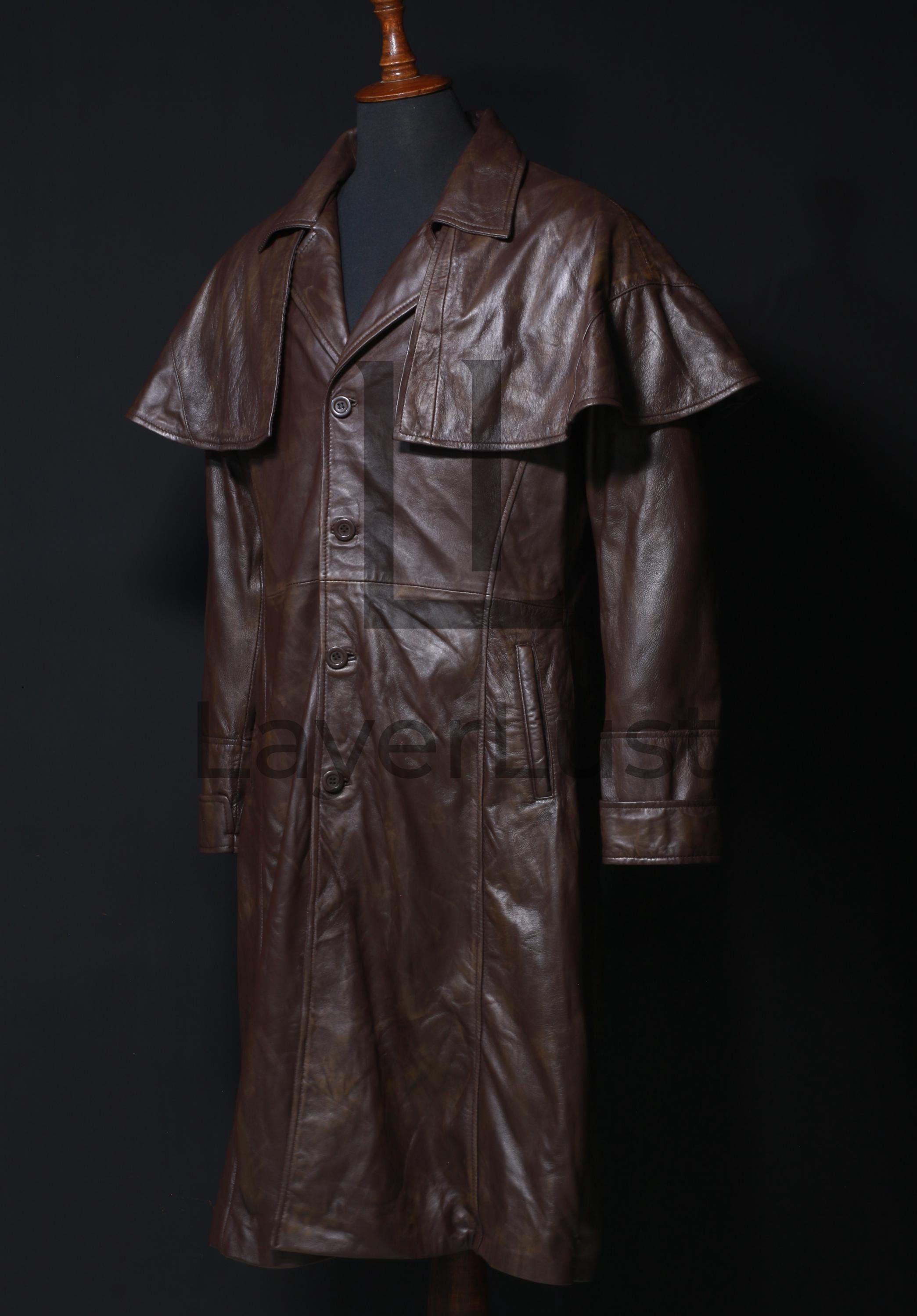 Bloodborne Hunter Cosplay Leather Coat, Distressed Long Trench Coat ...