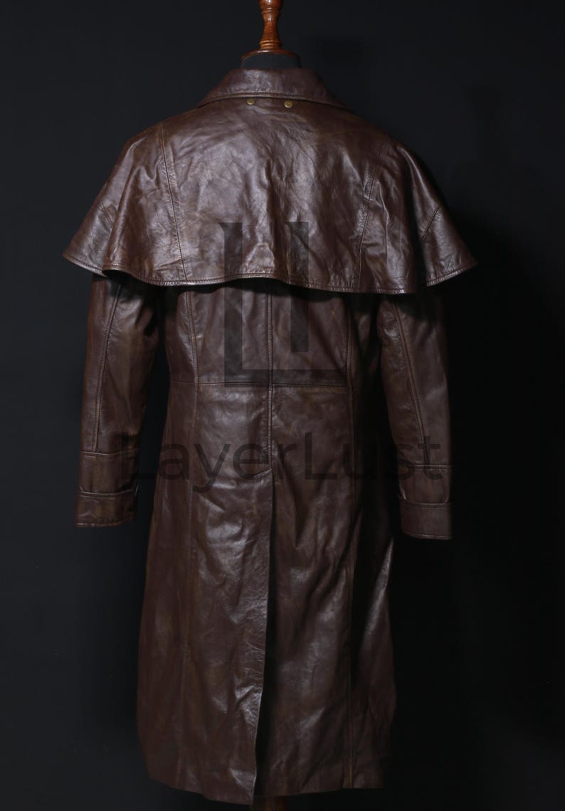 Bloodborne Hunter Cosplay Leather Coat, Distressed Long Trench Coat ...