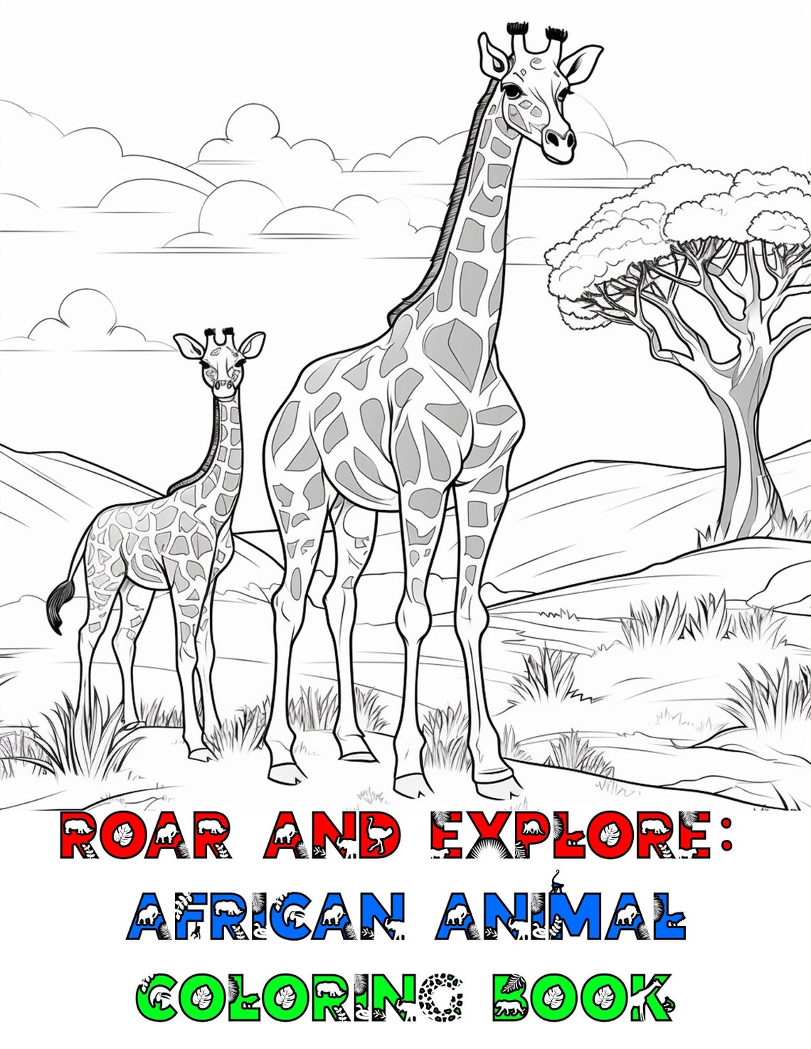 Roar and Explore: African Grasslands Animal Coloring Book - Etsy