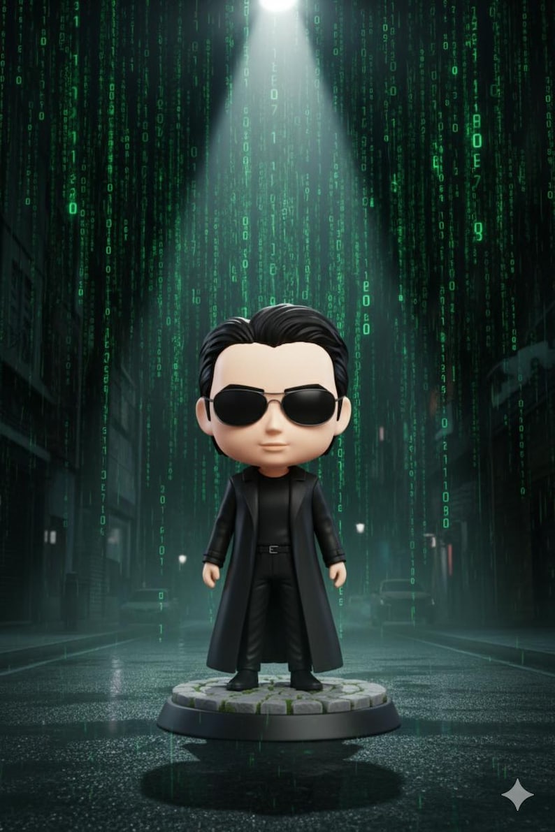 Neo (the Matrix) Chibi 3D Print File STL OBJ FBX | the One Sci-fi Model ...