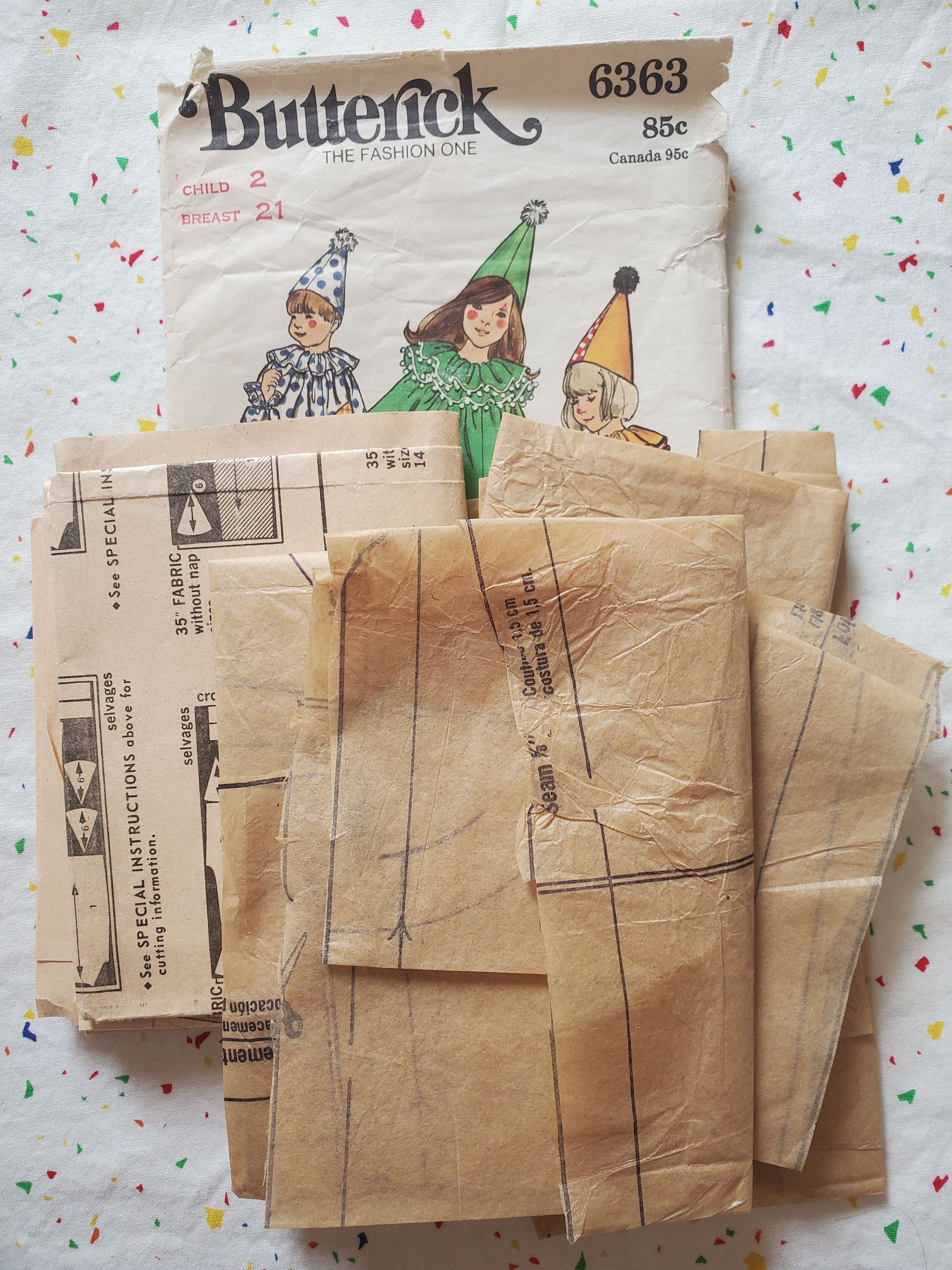 Retro 1970s Butterick Halloween Clown Sewing Pattern for - Etsy