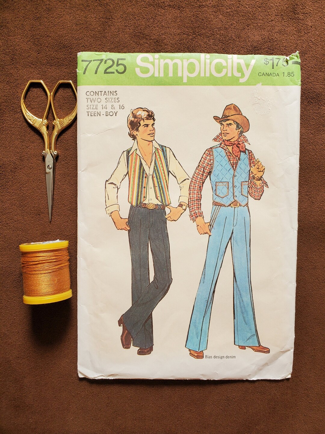 Retro 1970s Simplicity Teenager Cowboy Outfit Sewing Pattern, Size 14 ...
