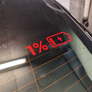 Reflective Low Battery 1% Percent Sticker Decal Vinyl for EV Cars - Etsy