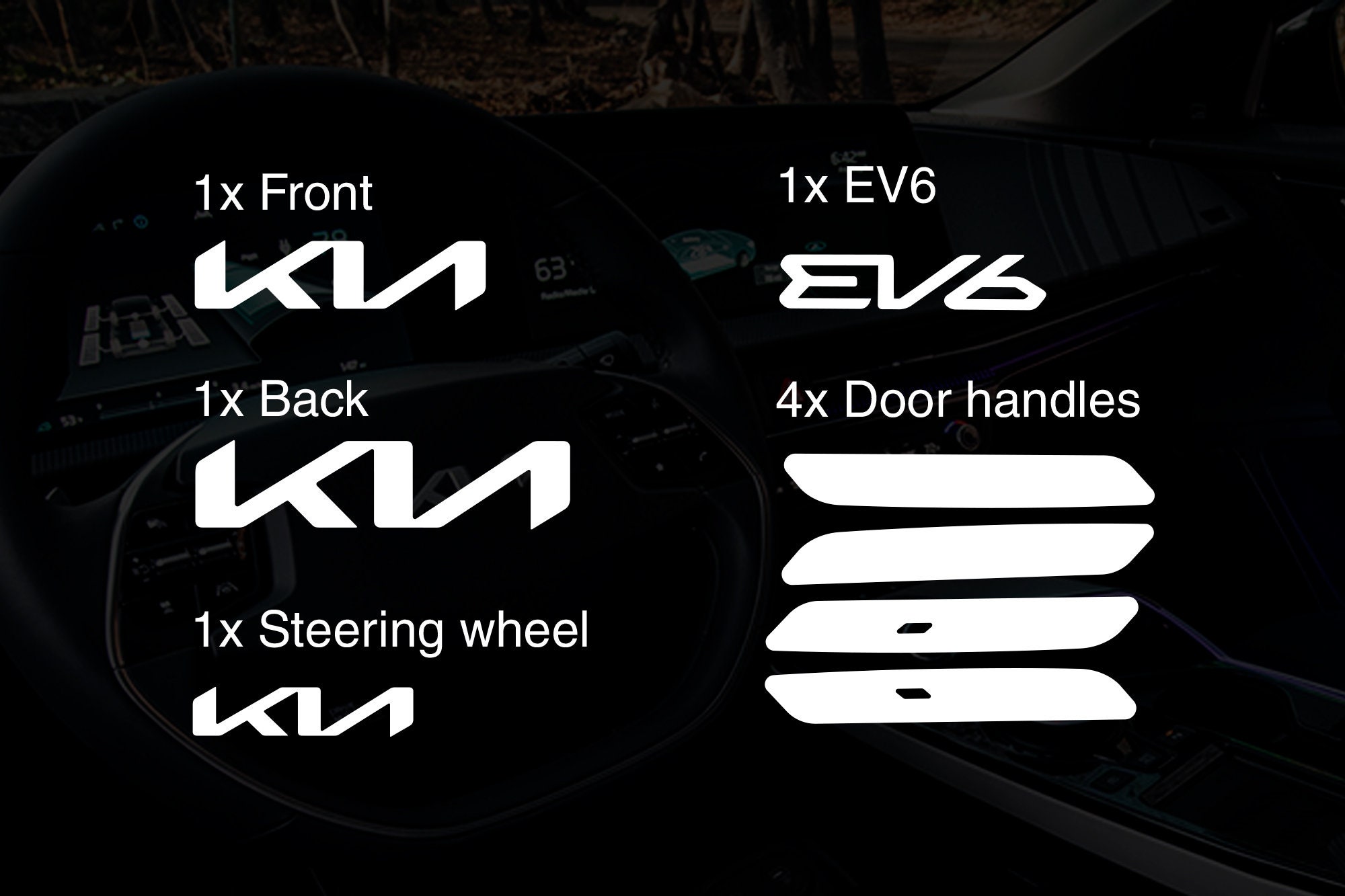 KIA EV6 Decal Vinyl Wrap Kit Front Back Steering Wheel - Etsy Australia