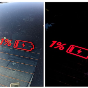 Reflective Low Battery 1% Percent Sticker Decal Vinyl for EV Cars - Etsy