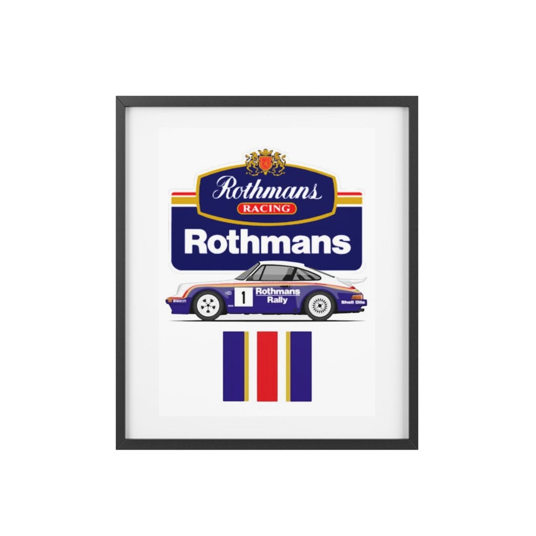 Rothmans Rally Porsche Dakar 911, Framed Poster Matte Paper Stripes ...