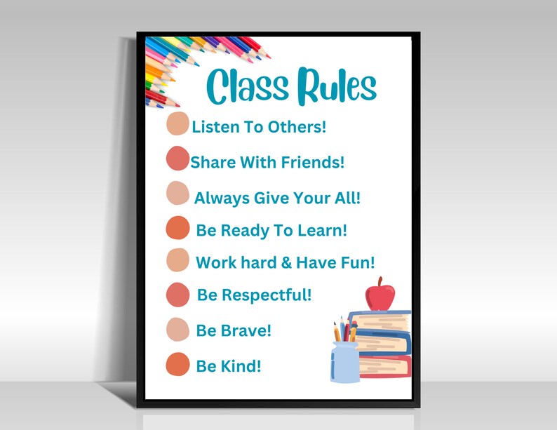 Classroom Rules Poster - Etsy