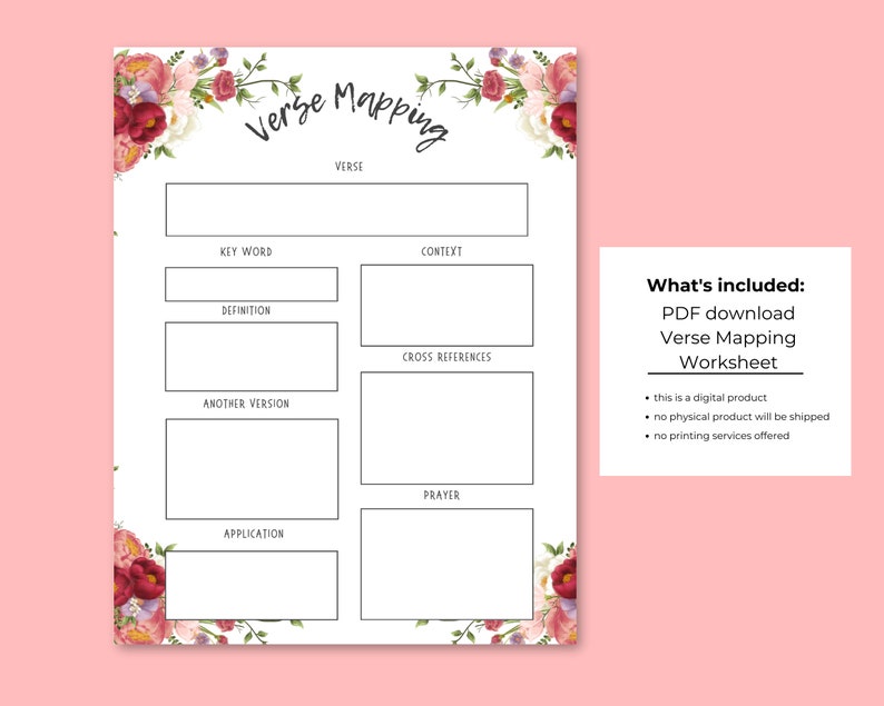 Bible Verse Mapping Guide, Bible Study Template, Scripture Mapping ...
