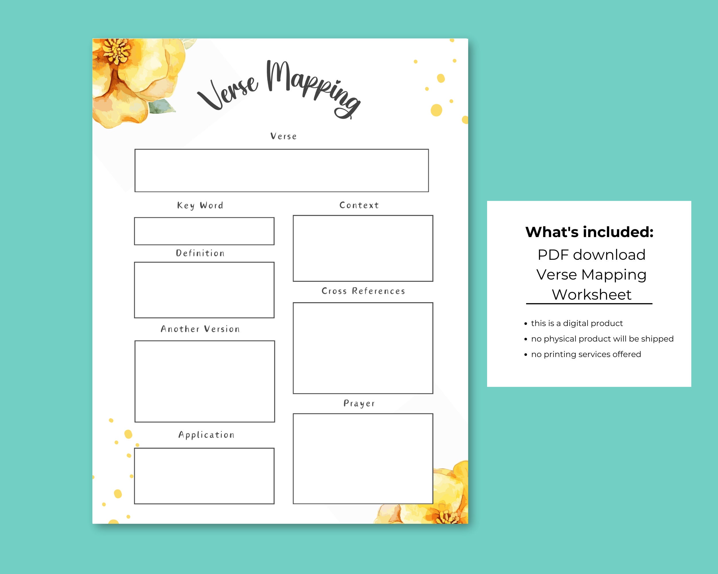 Verse Mapping Sheet, Bible Study Template, Scripture Mapping, Bible ...