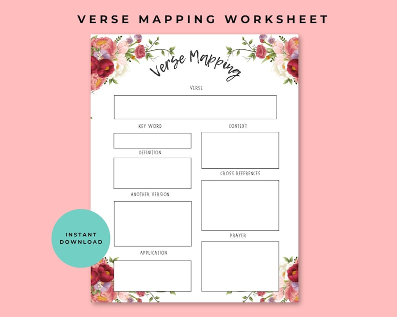 Bible Verse Mapping Guide, Bible Study Template, Scripture Mapping ...