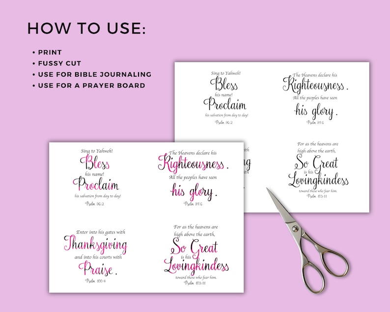 Bible Journaling Printable Psalms, Bible Verse Printable, Junk Journal ...