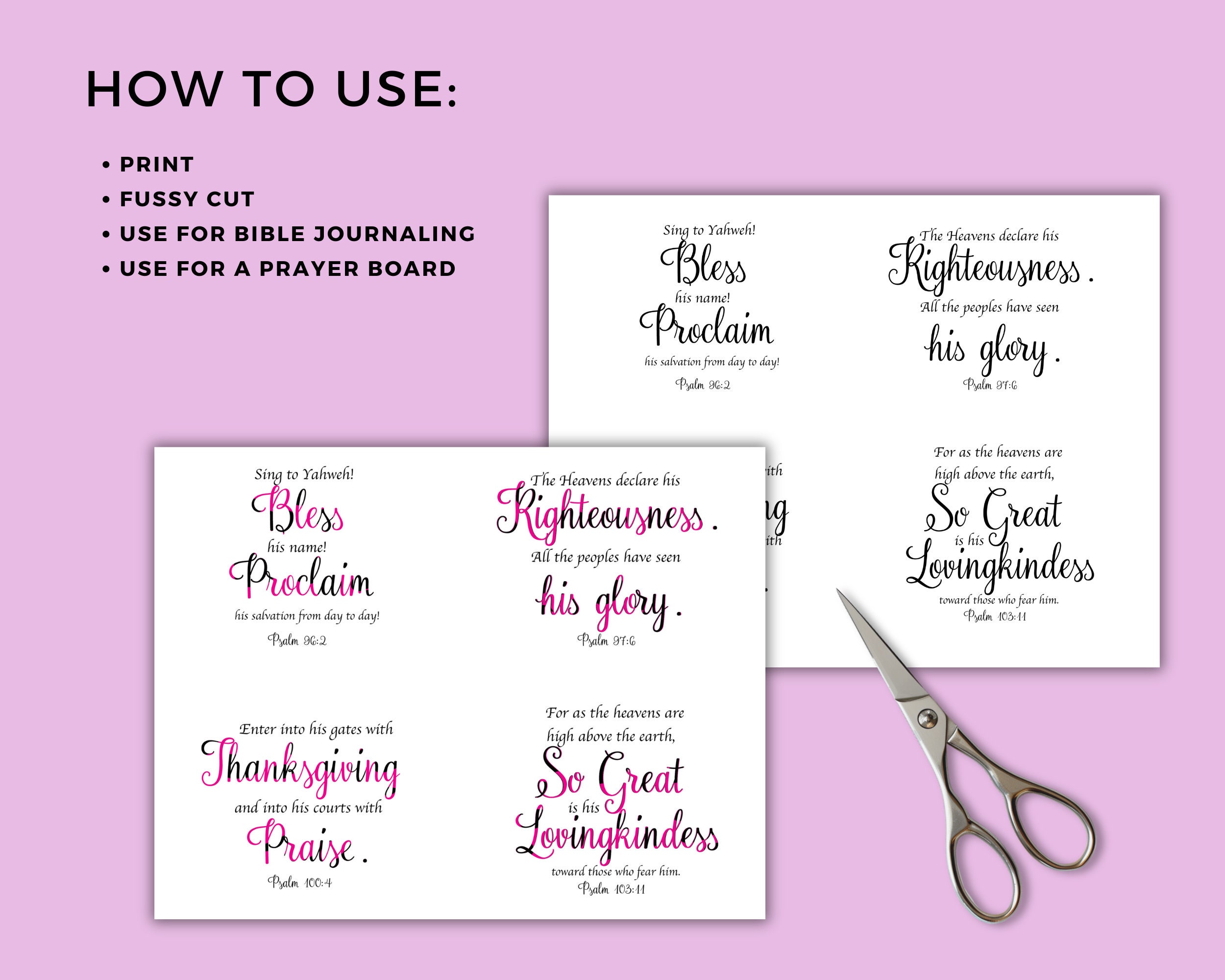 Bible Journaling Printable Psalms, Bible Verse Printable, Junk Journal ...