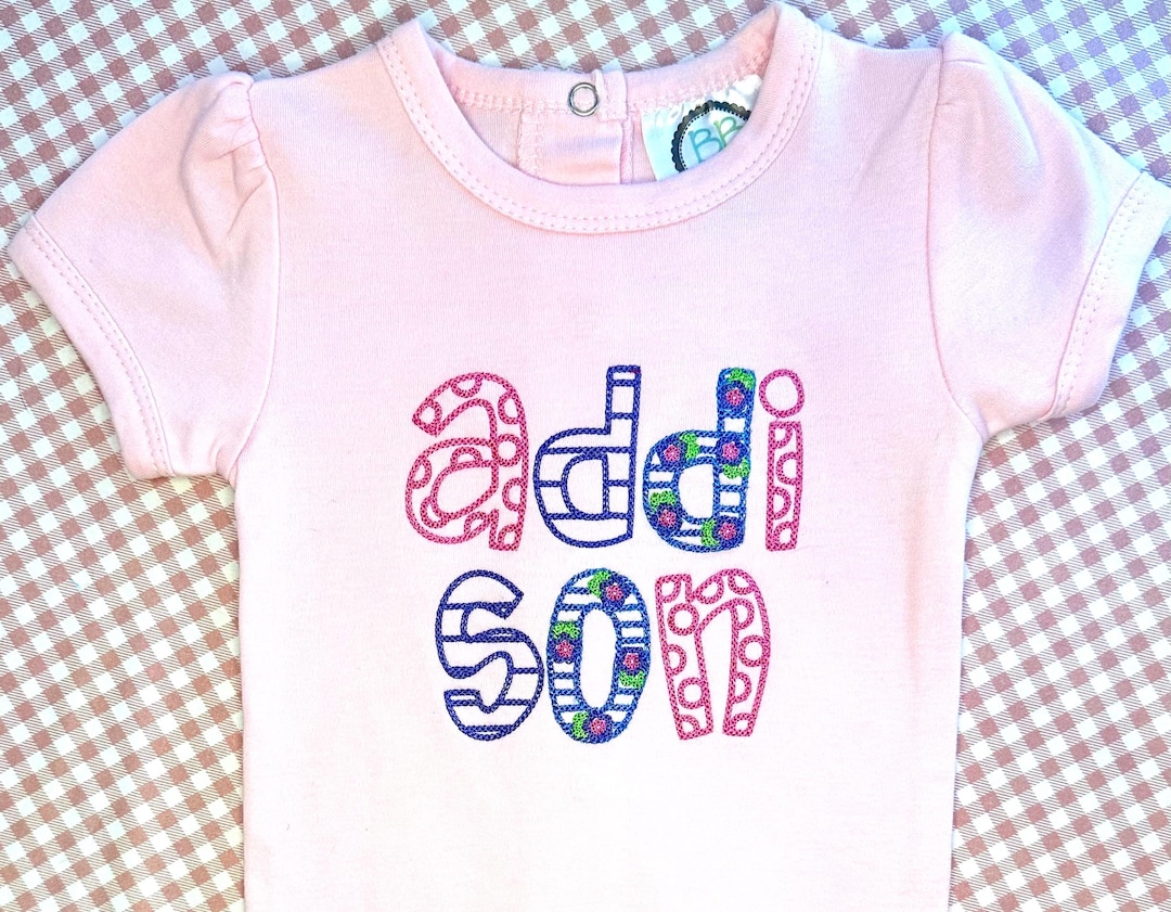 Personalized Girls Name Outfit - Custom Name Shirt - Etsy