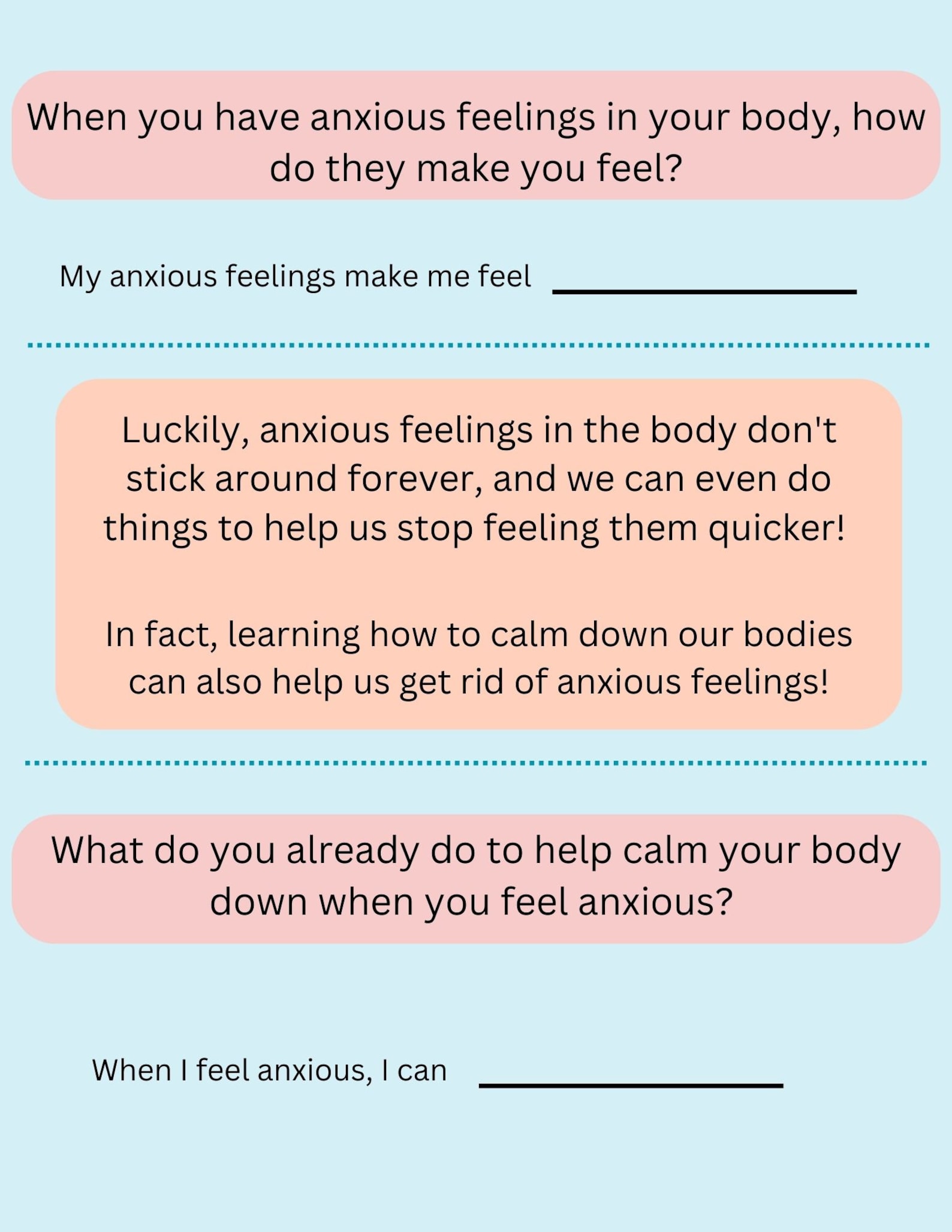 Learn About Anxious Feelings in the Body for Kids: Body Map and Calming ...