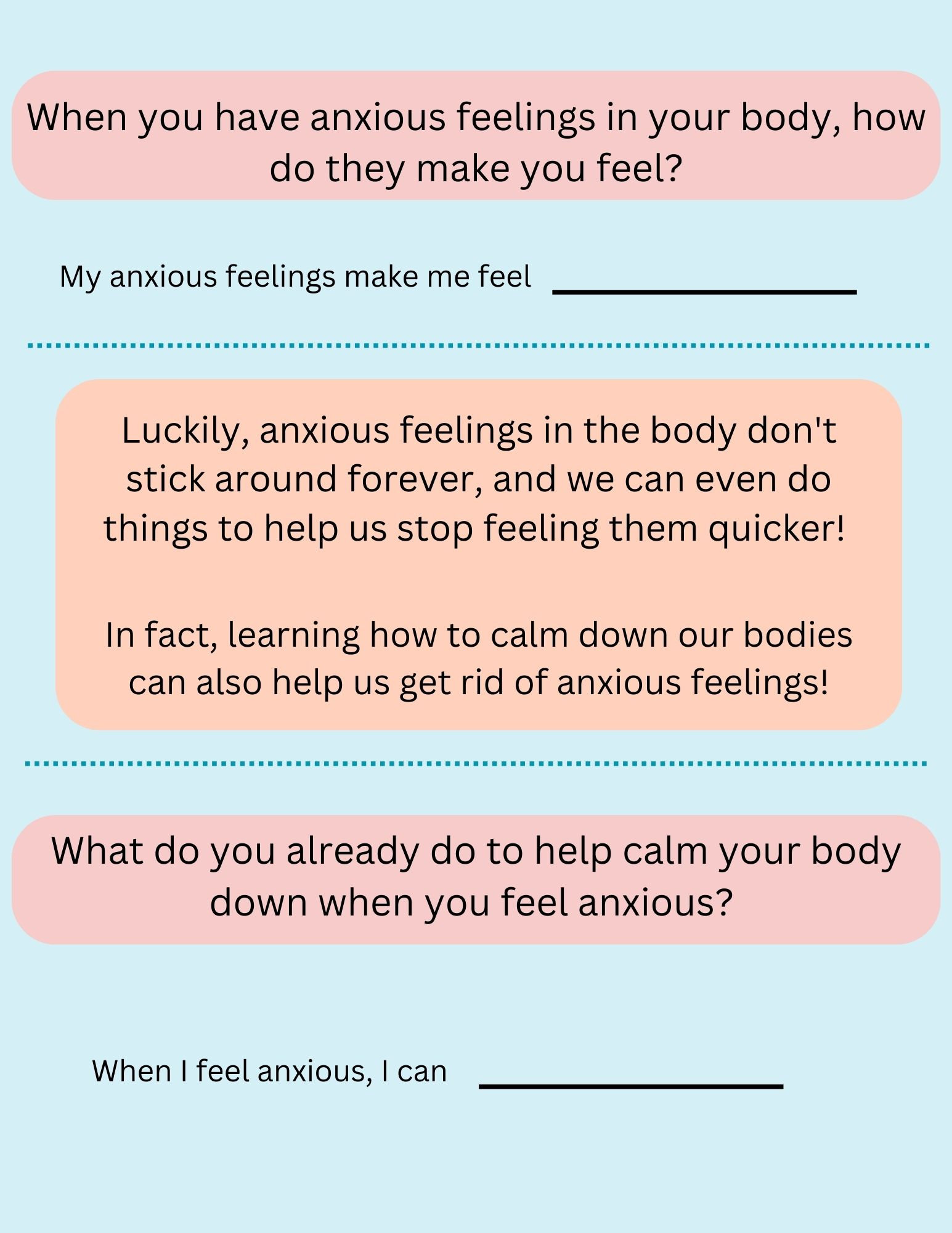 Learn About Anxious Feelings in the Body for Kids: Body Map and Calming ...
