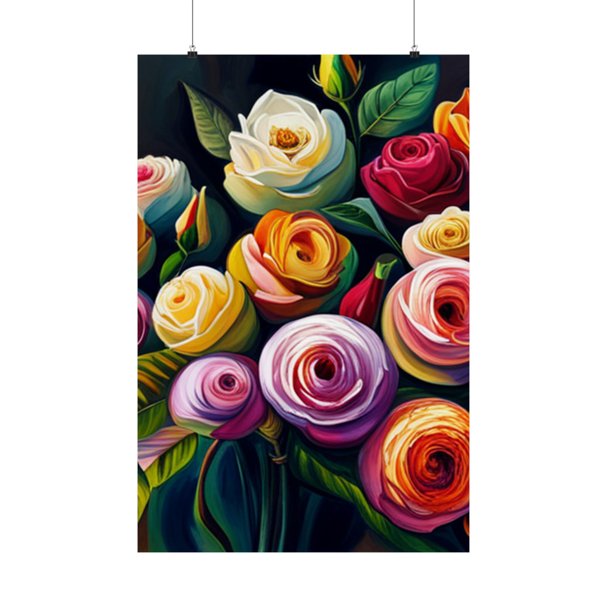 Poster Roses Colourful Matte Vertical Posters - Etsy