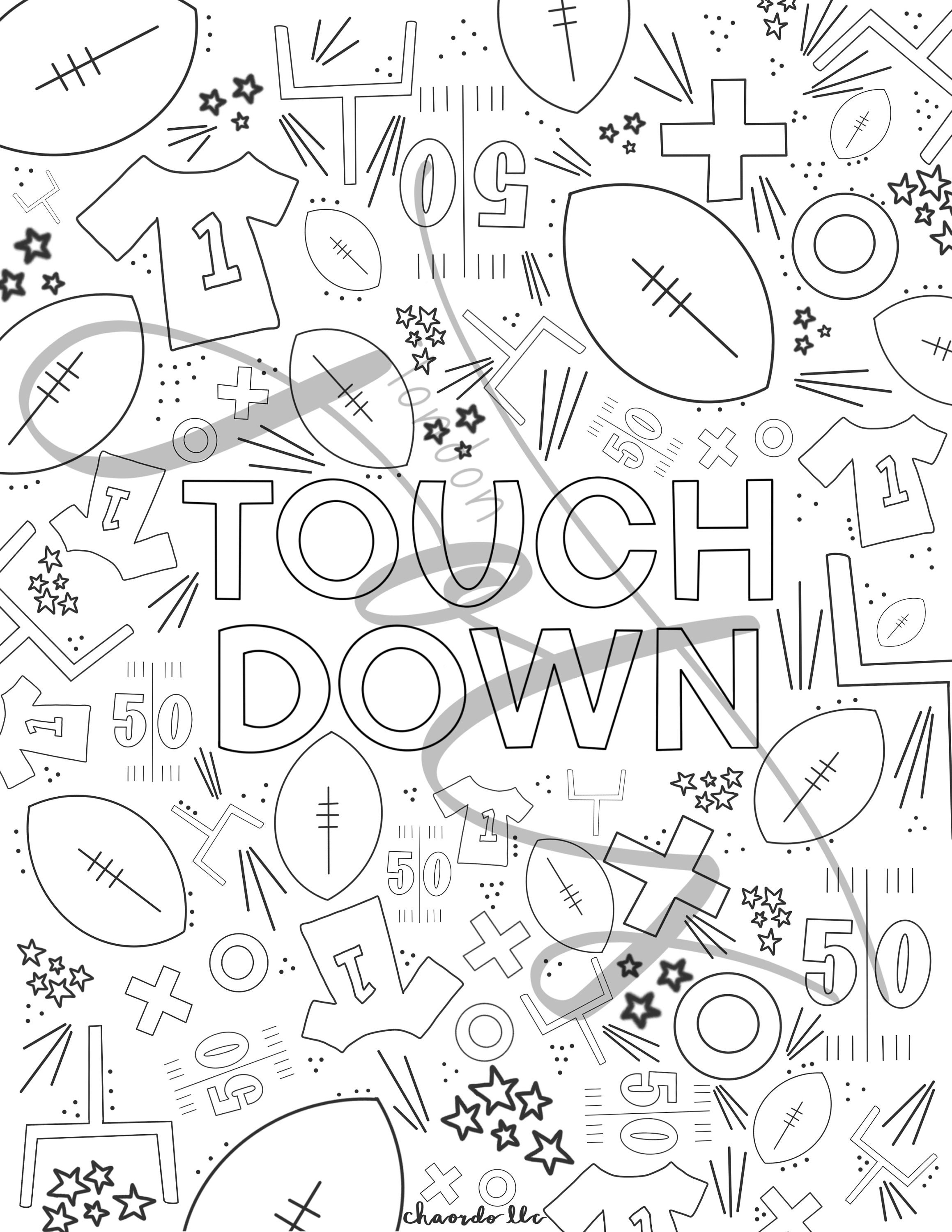 Touchdown Coloring Page - Etsy