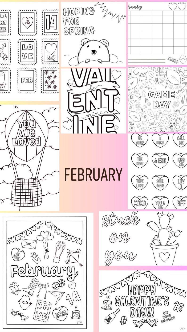 January, February, and March Coloring Packs! - Etsy