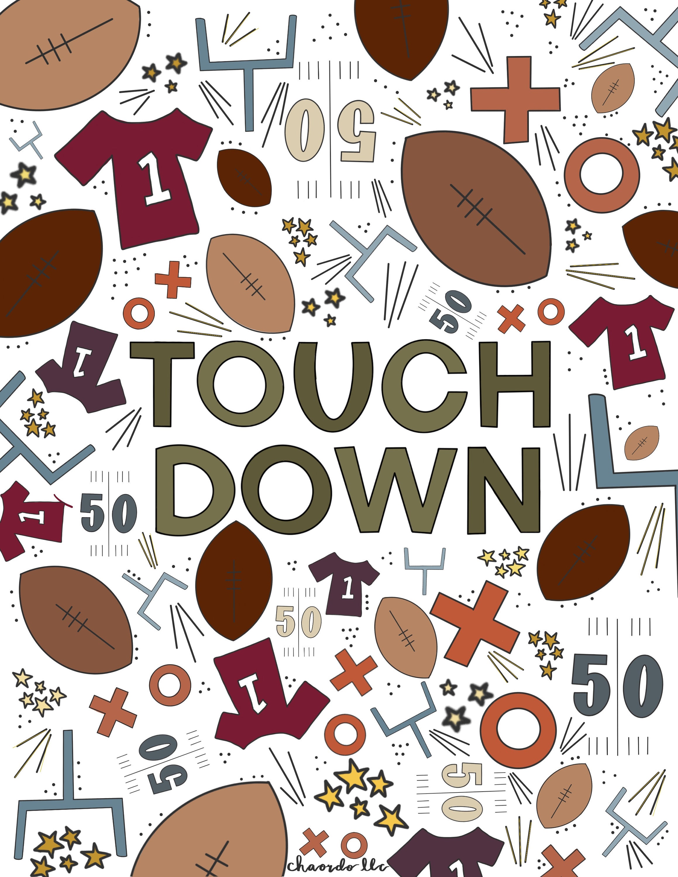 Touchdown Coloring Page - Etsy