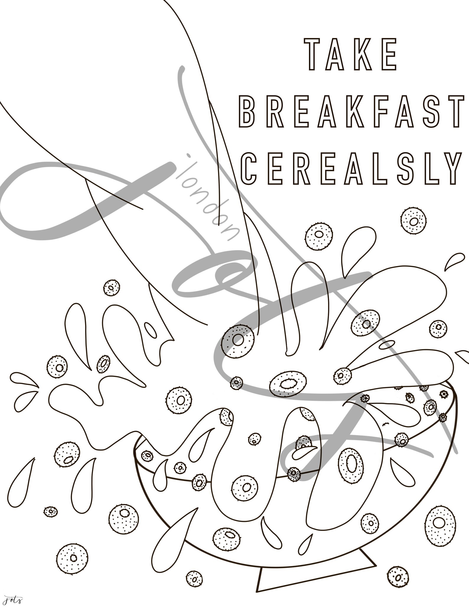 Cereal Coloring Page - Etsy