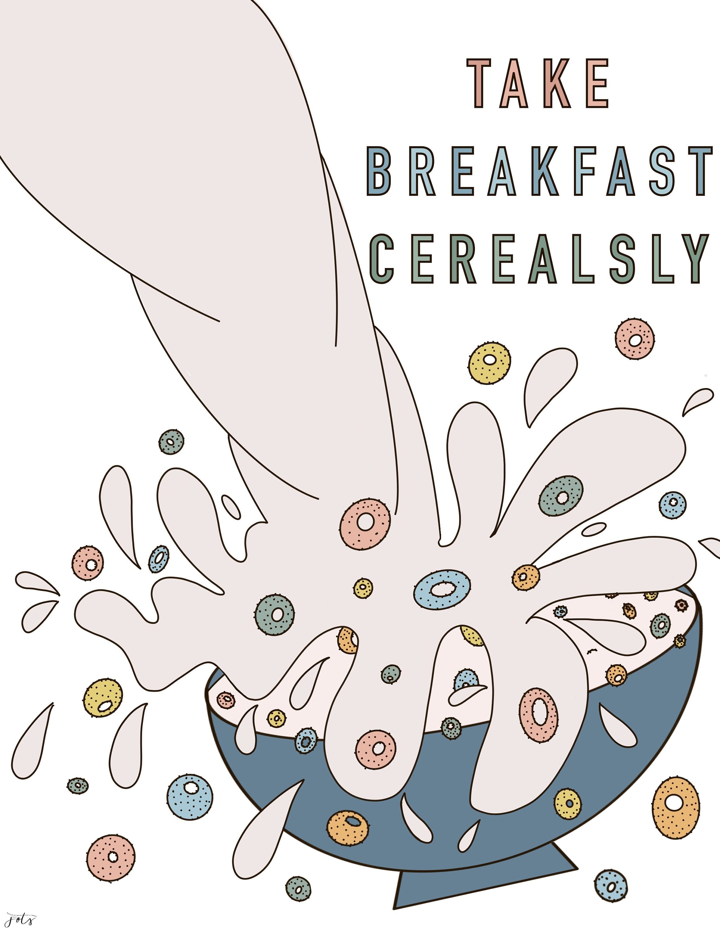 Cereal Coloring Page - Etsy