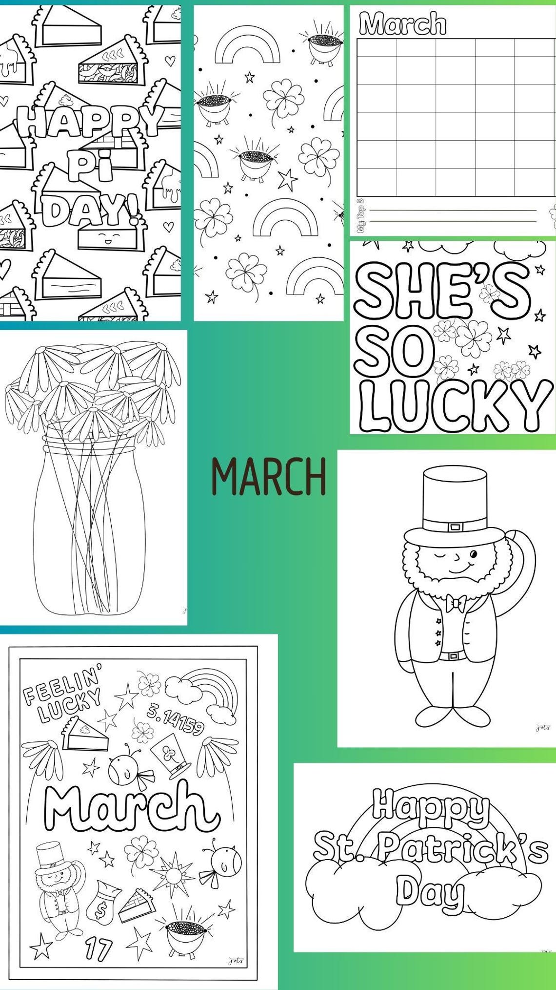 January, February, and March Coloring Packs! - Etsy