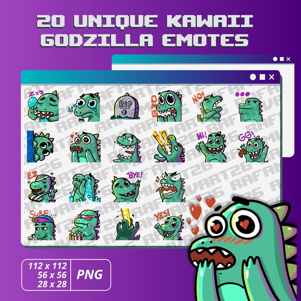 Godzilla Emote Twitch - Etsy