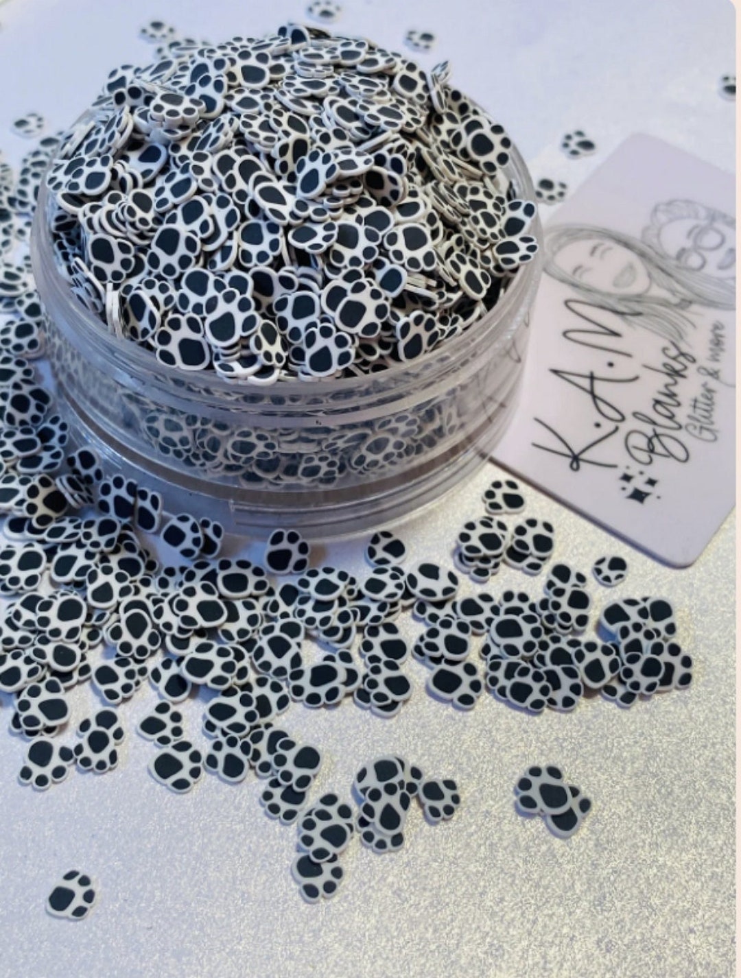 Paw Print Dog Paw Polymer Clay Sprinkles | Slime Add Ins | Snow Globe ...